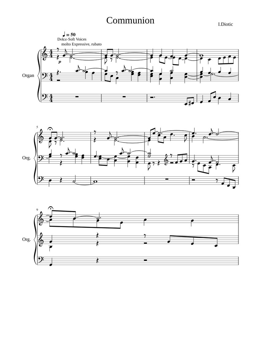 Communion.iD Sheet music for Organ (Solo) | Musescore.com