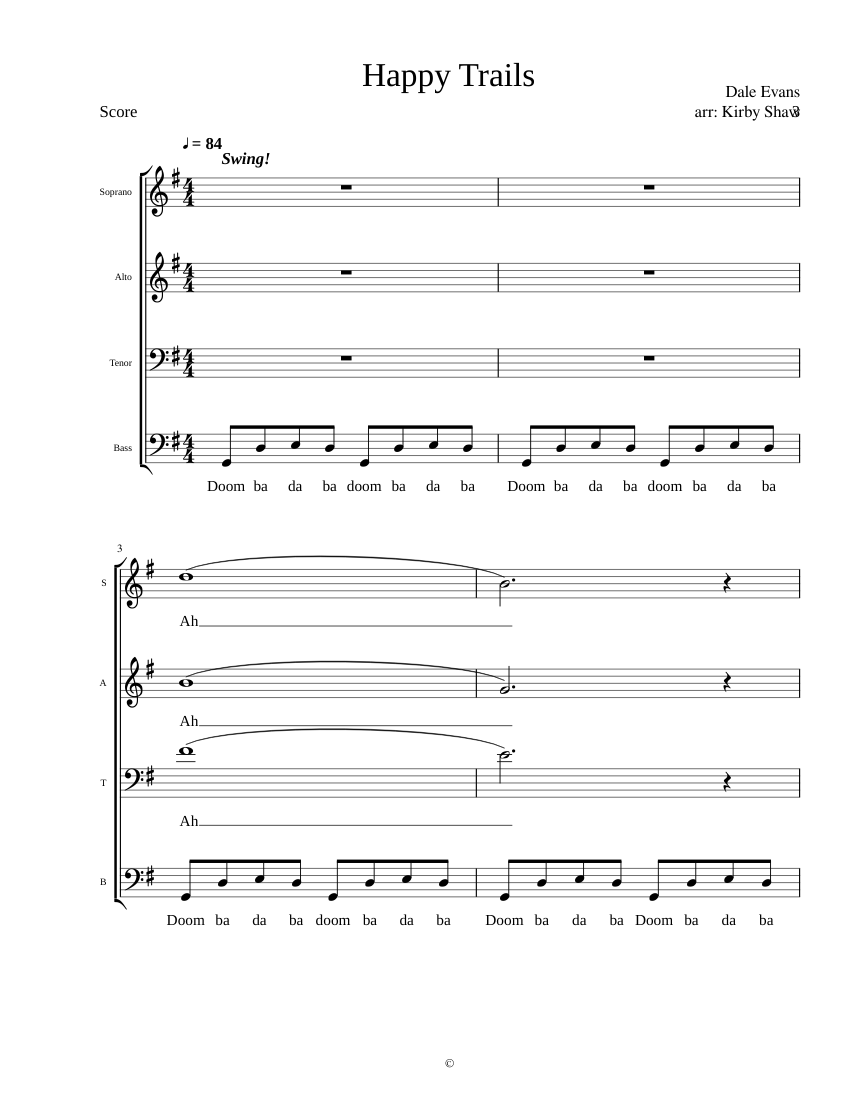 Happy Trails Sheet music for Bass guitar (Solo) | Musescore.com
