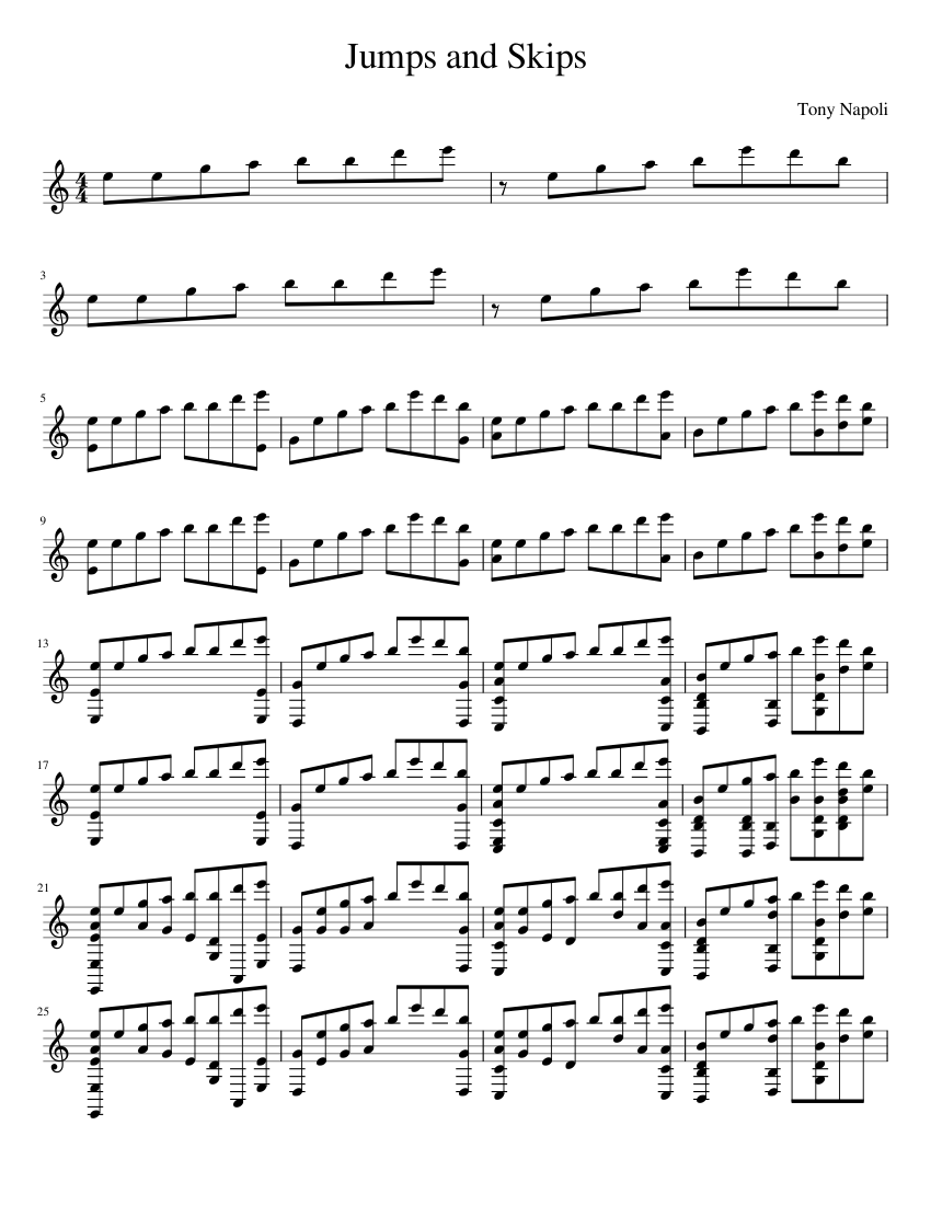 Jumps_and_Skips Sheet music for Piano (Solo) Easy | Musescore.com