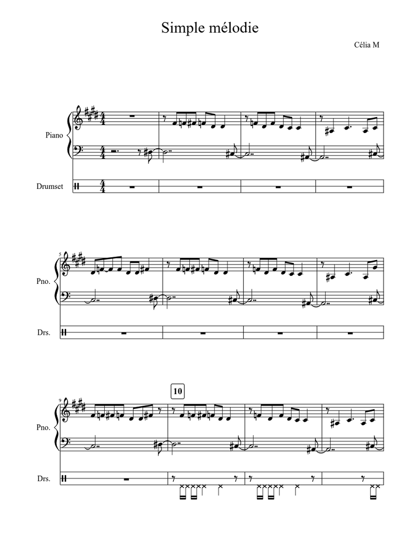 Simple mélodie Sheet music for Piano (Solo) | Musescore.com