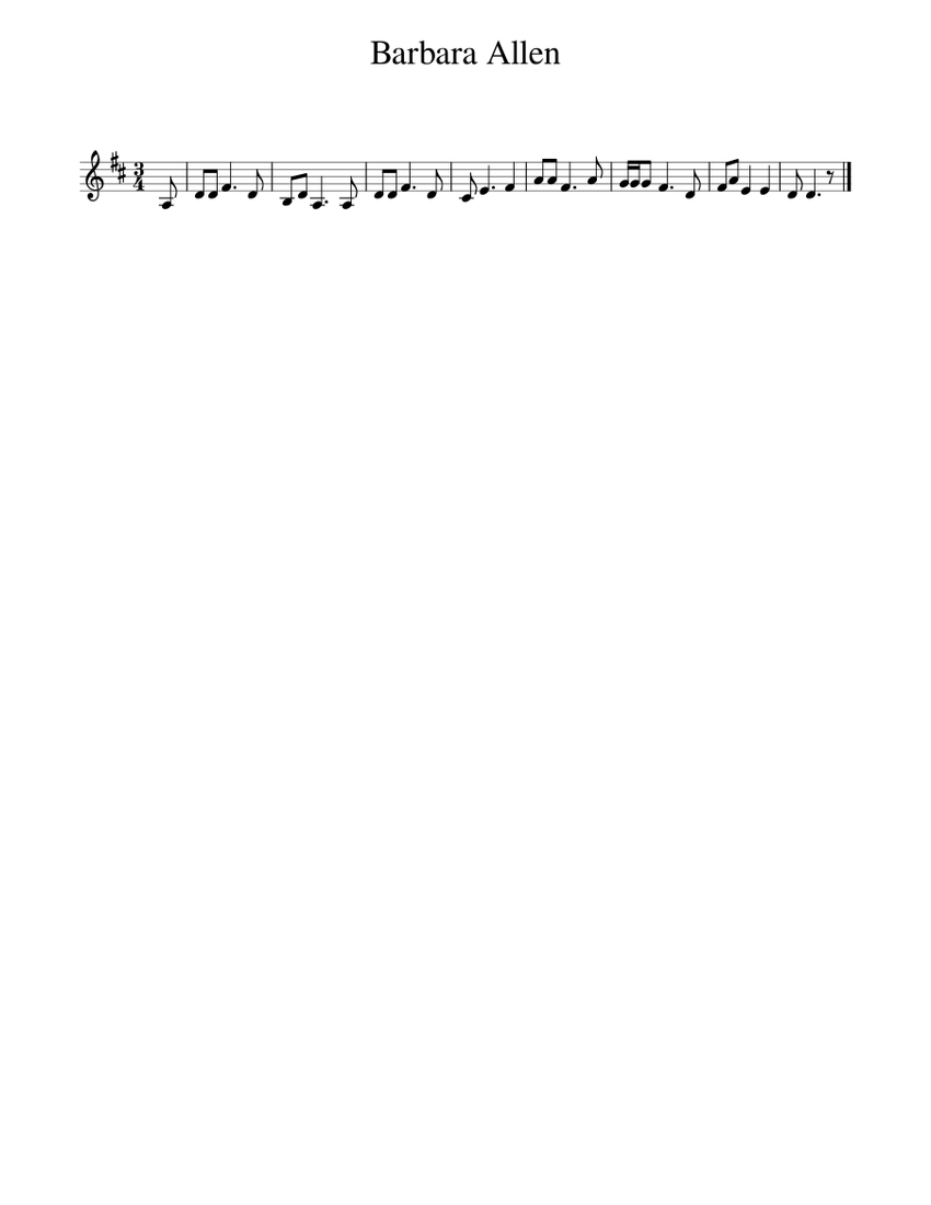 Barbara Allen Sheet music for Piano (Solo) Easy | Musescore.com