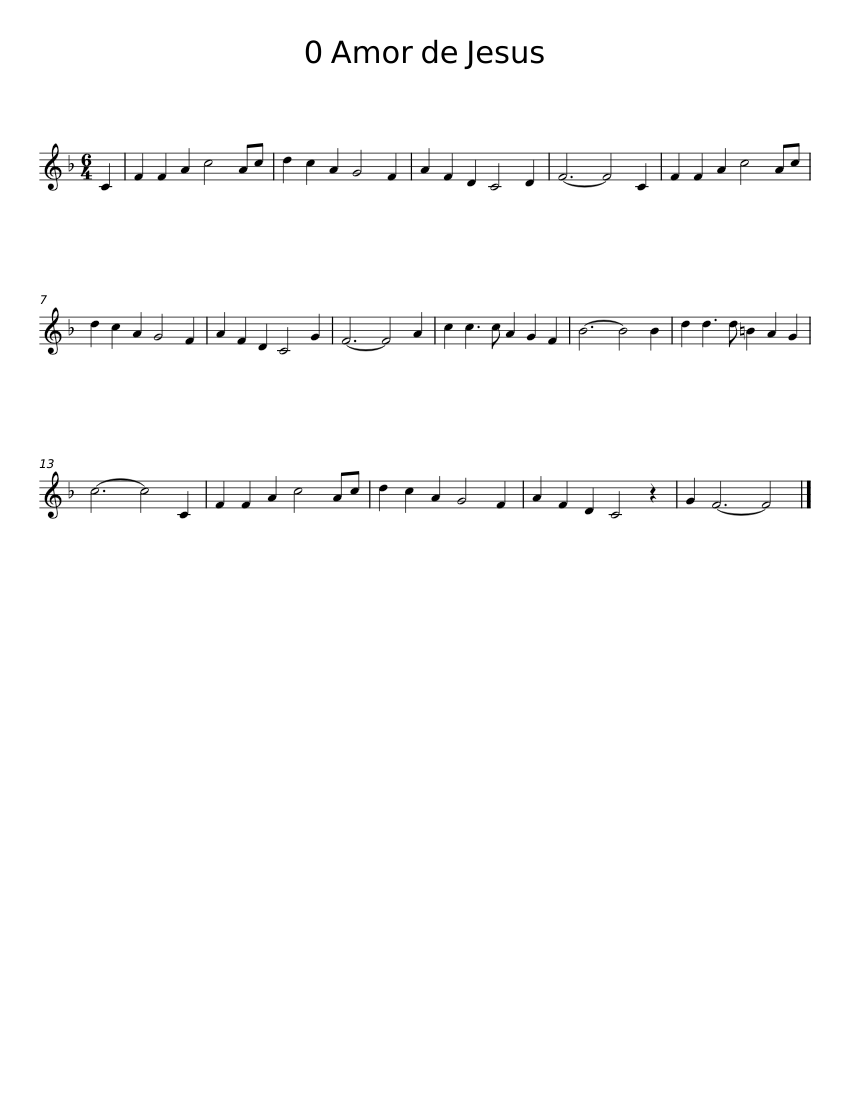 O Amor de Jesus Sheet music for Piano (Solo) Easy | Musescore.com