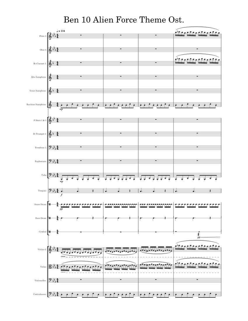 Ben 10: Alien Force - Theme music – Andy Sturmer Sheet music for ...