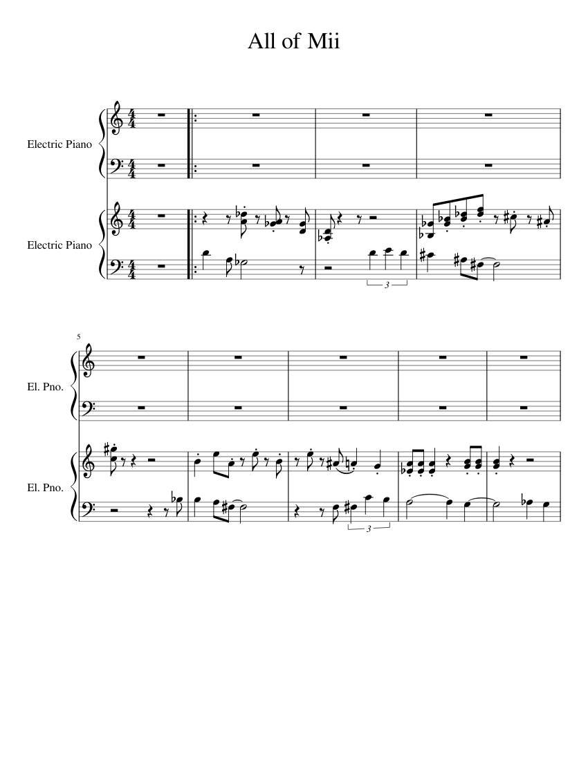 All of Mii Sheet music for Piano (Piano Duo) | Musescore.com