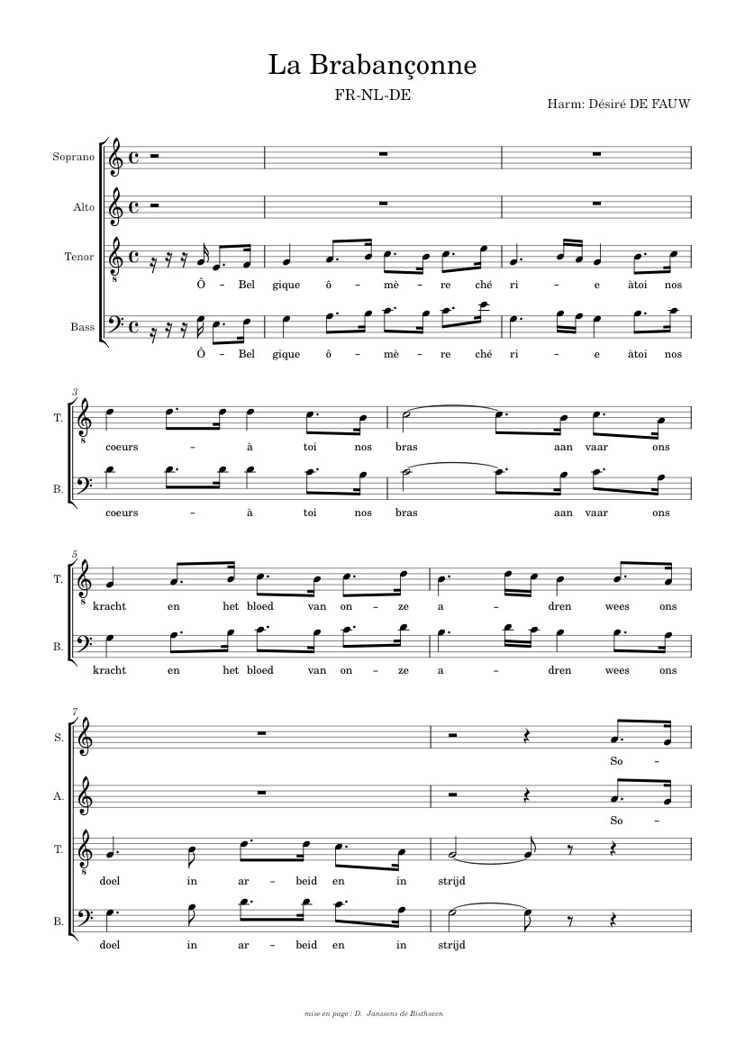 Belgian national anthem - la brabançonne – Misc Traditional Belgian ...