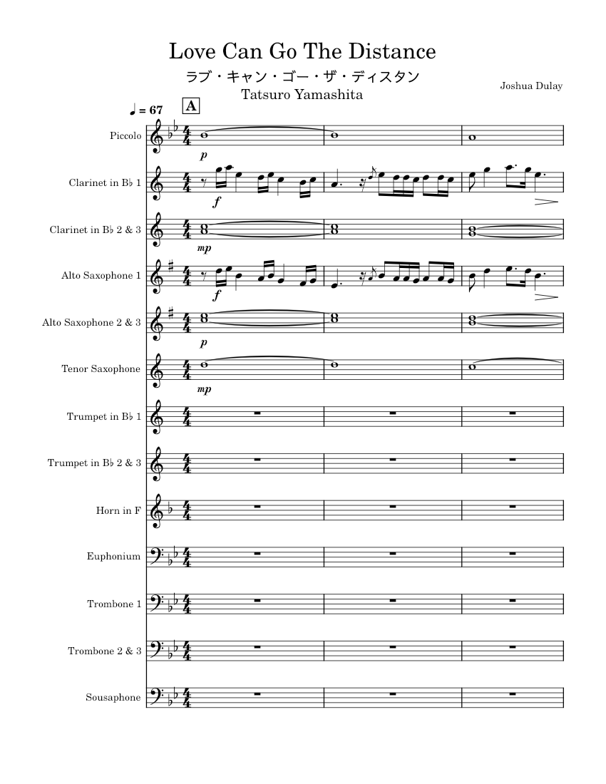 Love Can Go The Distance Sheet music for Trombone, Tuba, Oboe ...