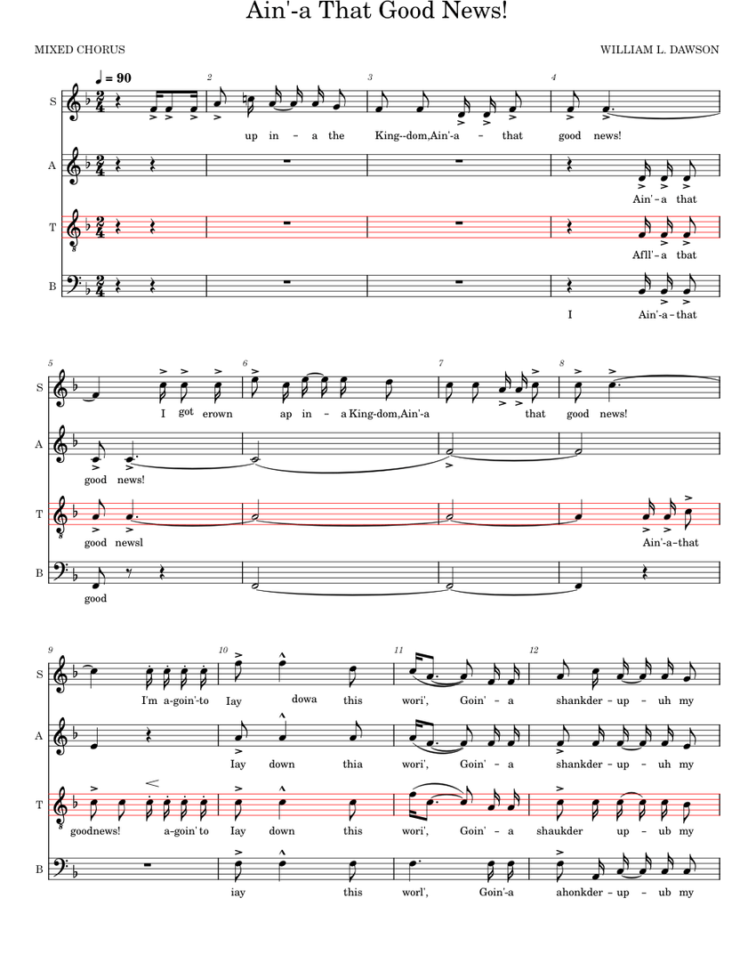 Ain't that good news – willian L. Dawson Ain'-a that good news ...