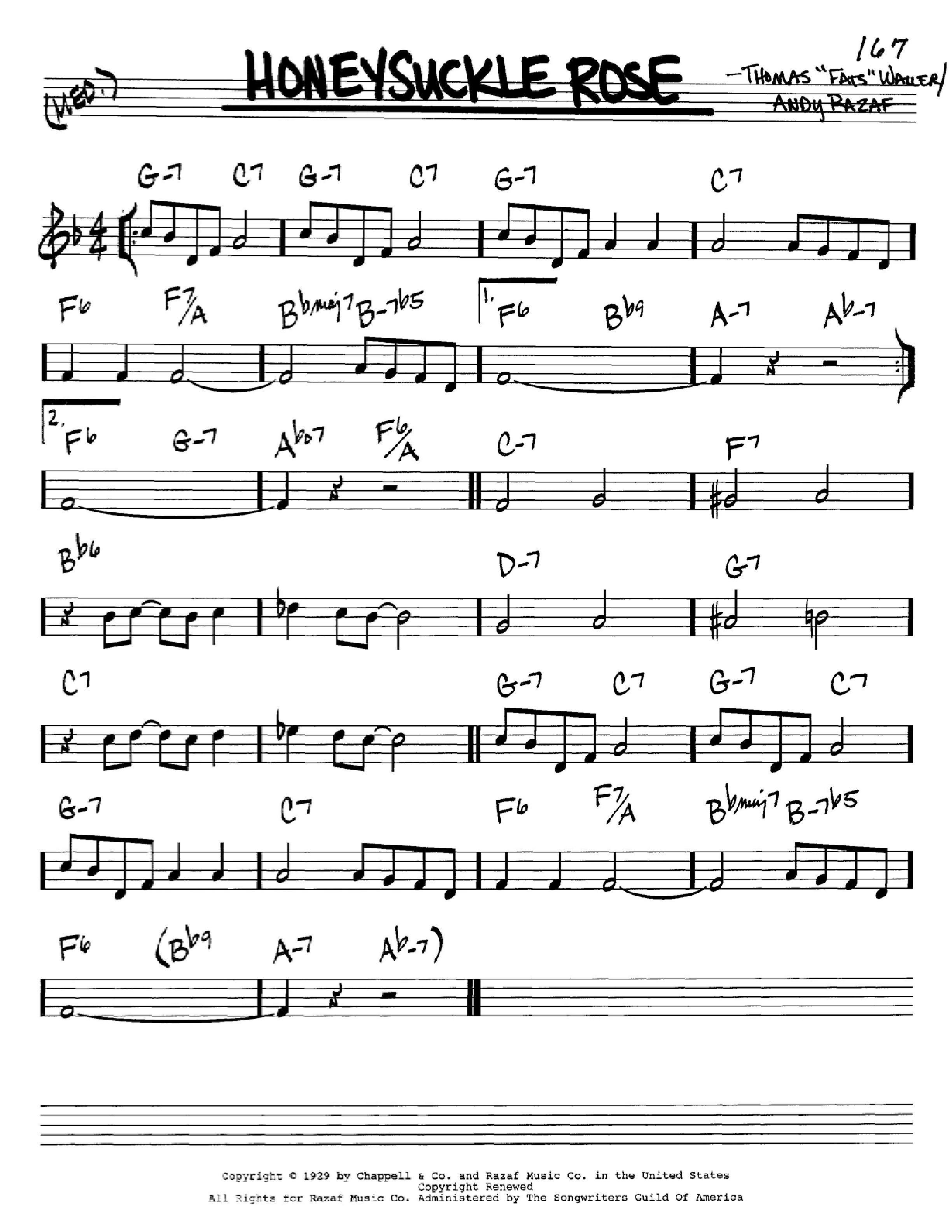 Play Official version of Honeysuckle rose Sheet Music by Django ...