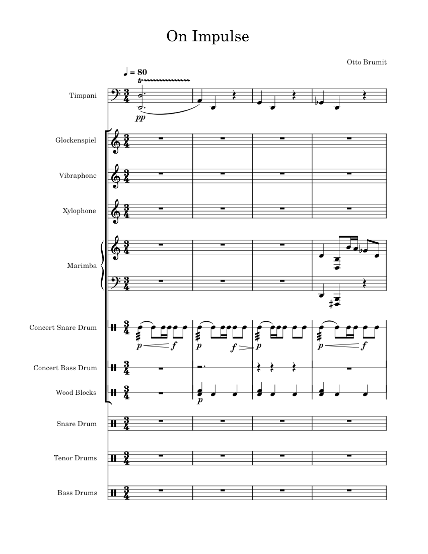 On Impulse - Otto Brumit Sheet music for Timpani, Vibraphone ...