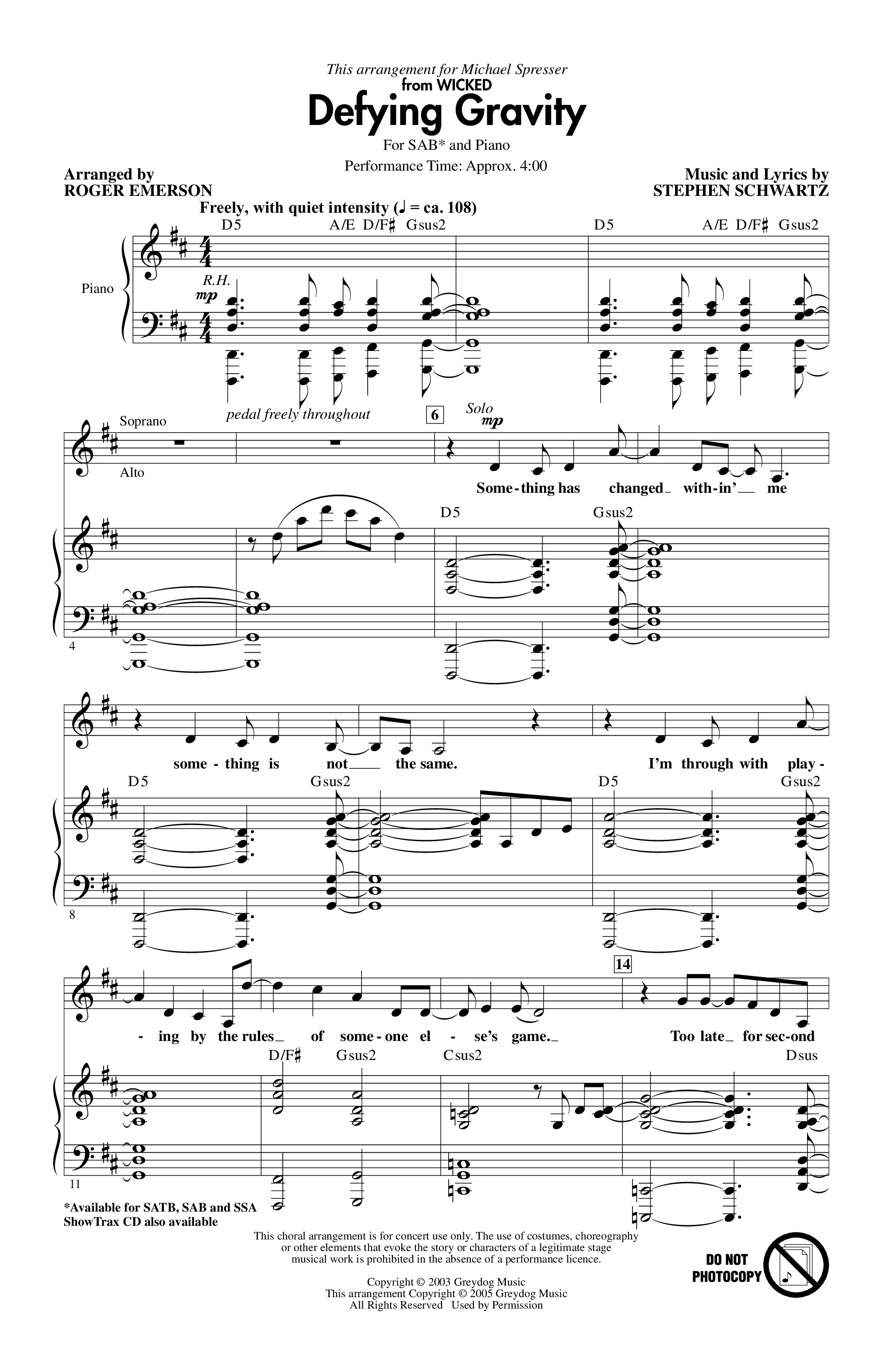 Play Official version of Defying Gravity (from Wicked) Sheet Music by ...