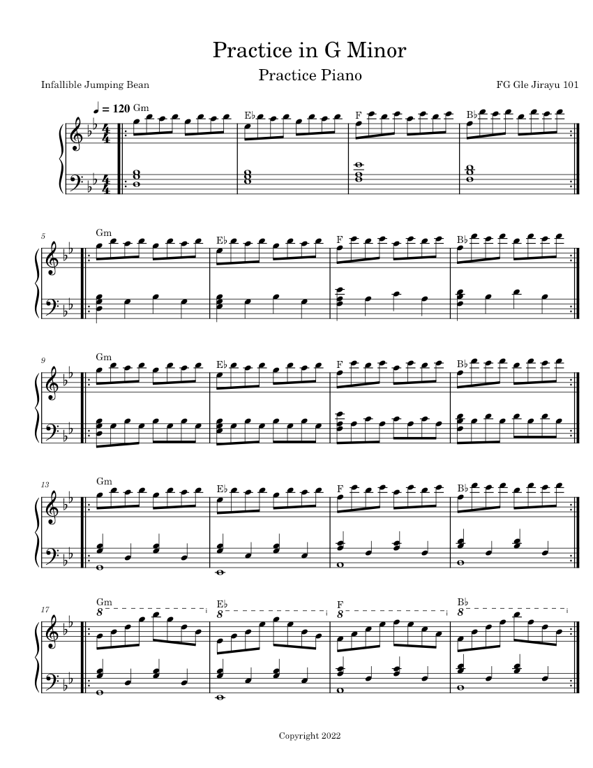 Practice In G Minor Sheet music for Piano (Solo) | Musescore.com