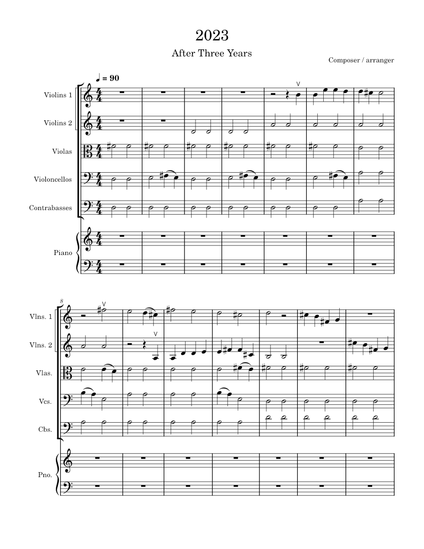2023 Sheet music for Piano, Strings group (String Ensemble) | Musescore.com
