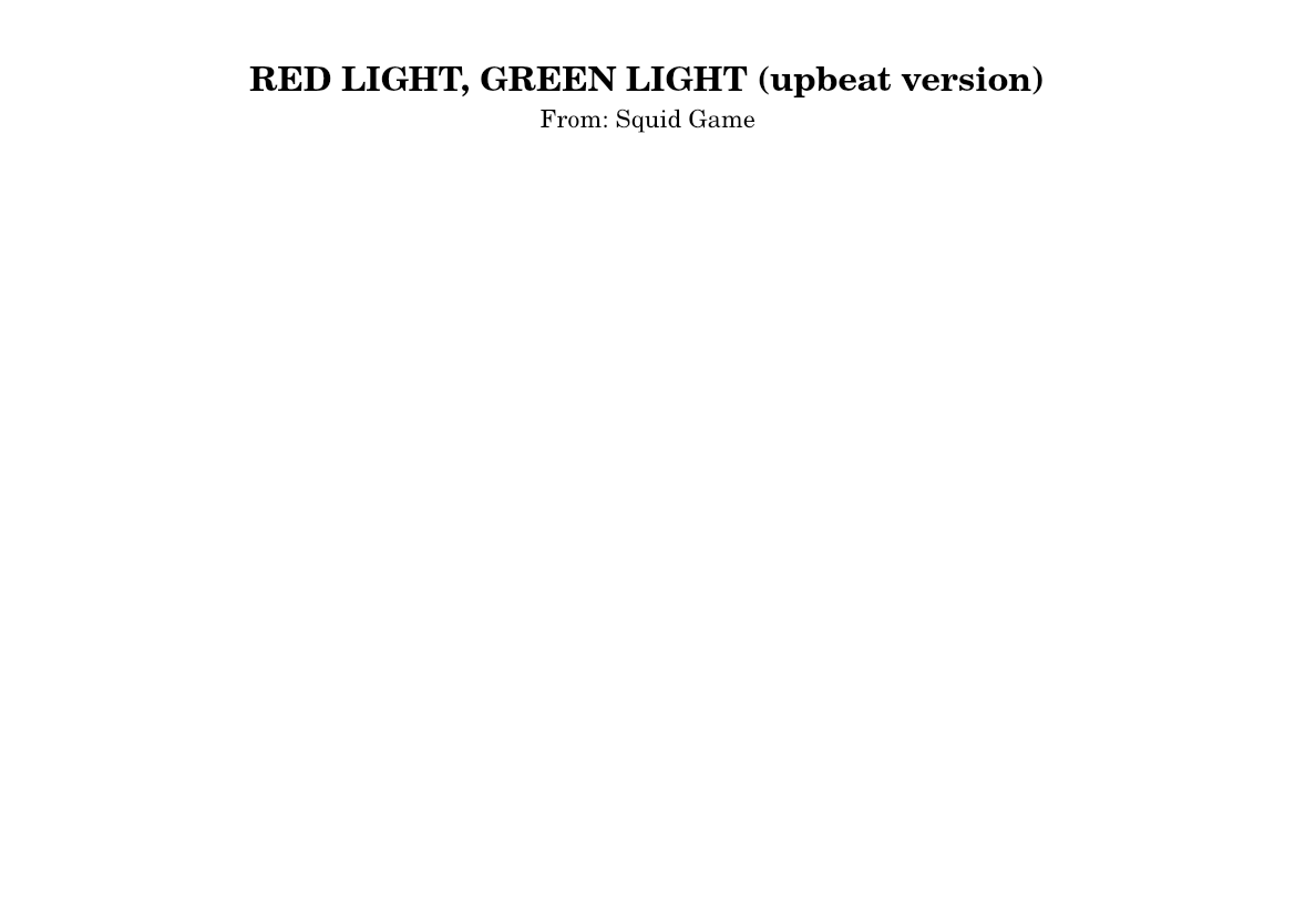 Squid Game - Red Light, Green Light (Upbeat Version) Sheet Music for ...
