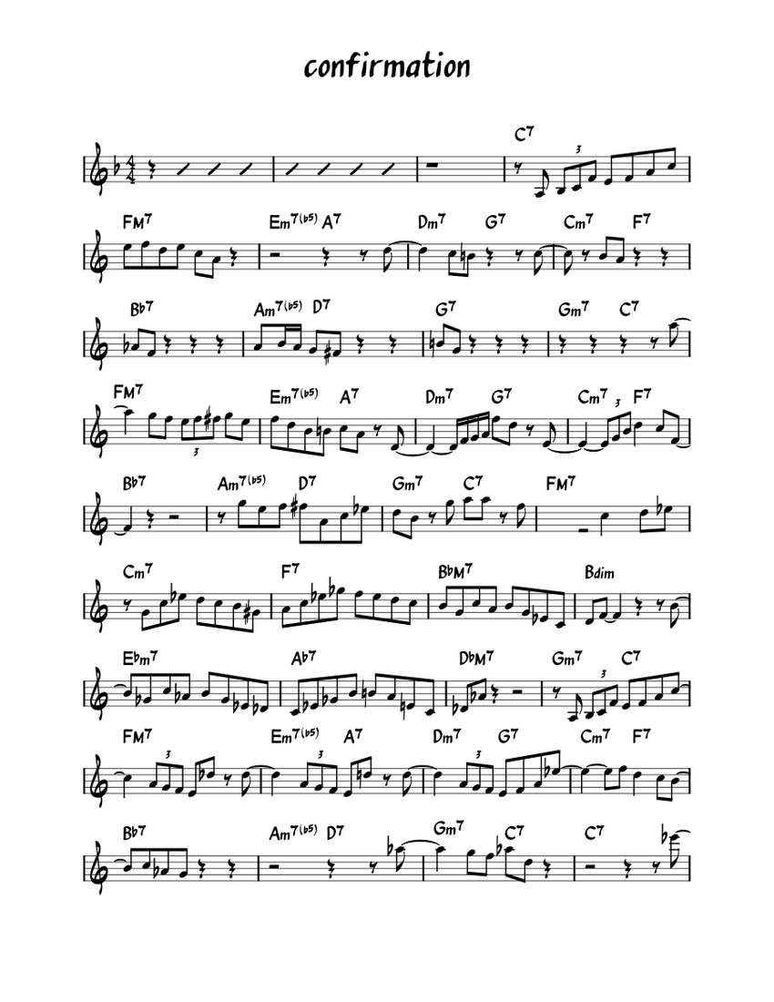 confirmation Sheet music for Saxophone tenor (Solo) | Musescore.com