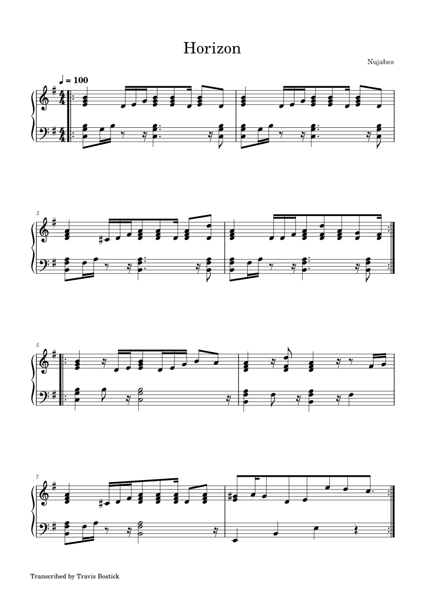 Horizon - Nujabes Sheet Music for Piano (Solo) easy | MuseScore.com