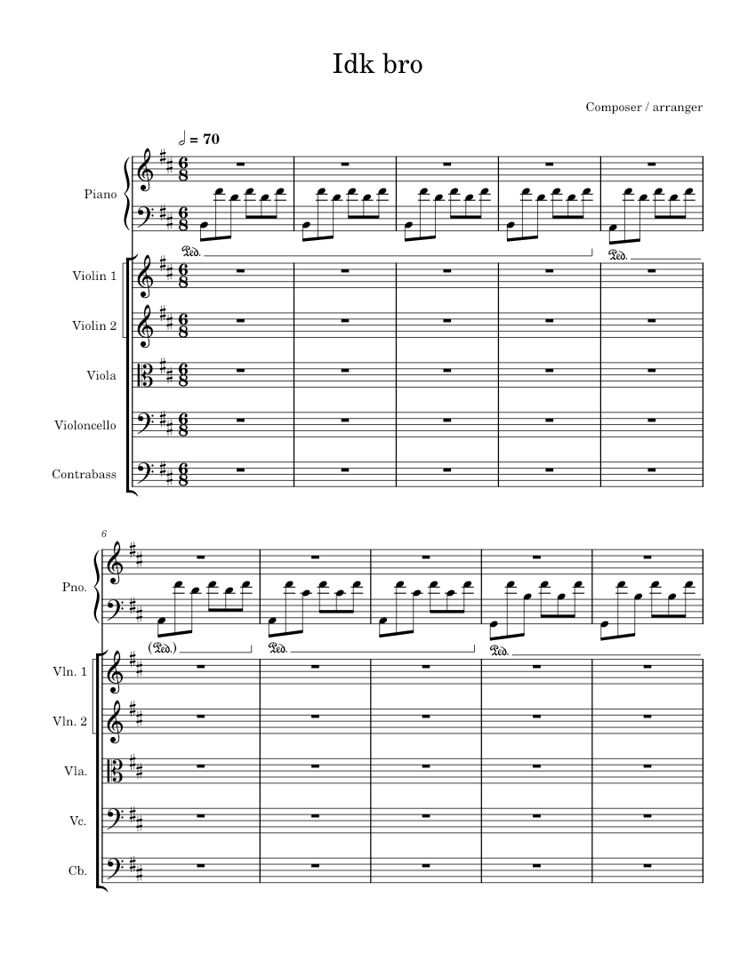 Idk bro Sheet music for Piano, Violin, Viola, Cello & more instruments ...