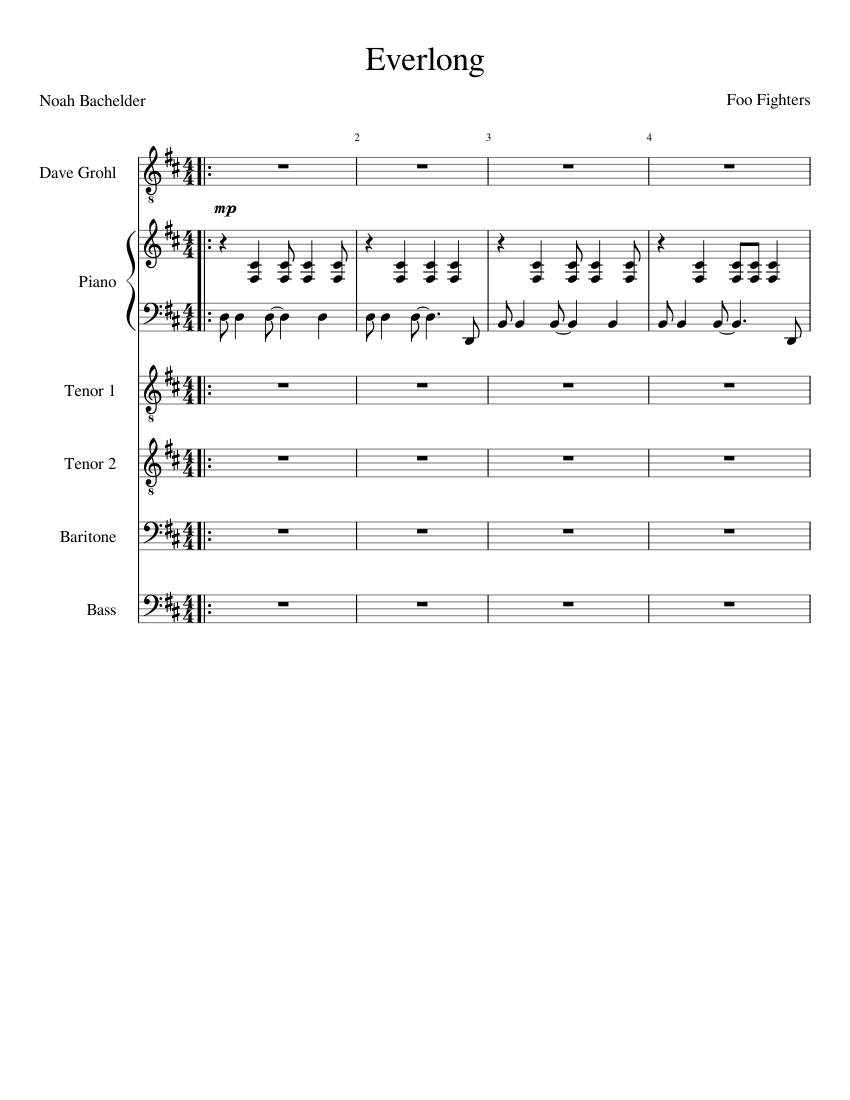 Everlong - piano tutorial