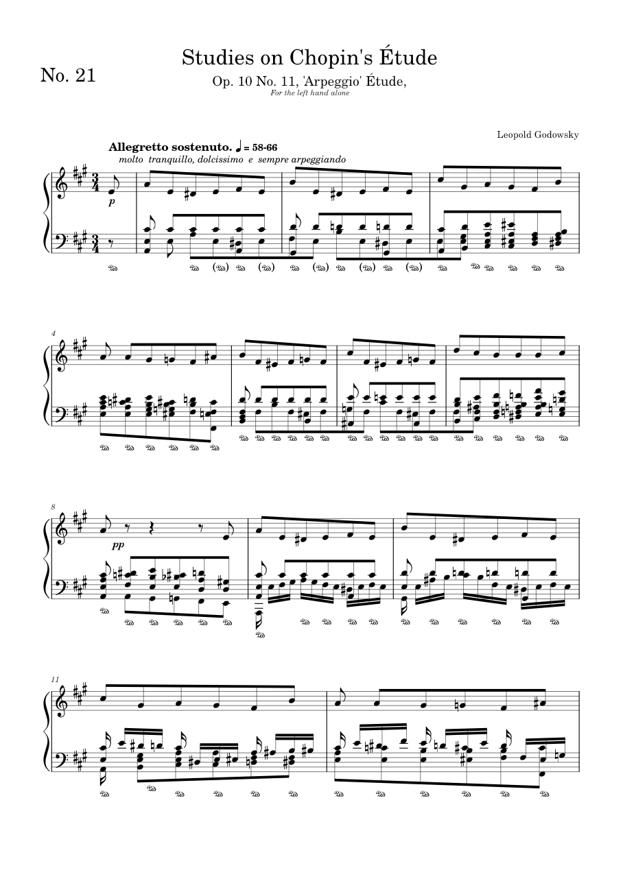 Study No. 21 on Chopin's Étude (Op. 10 No. 11) – Leopold Godowsky Sheet music for Piano (Solo ...