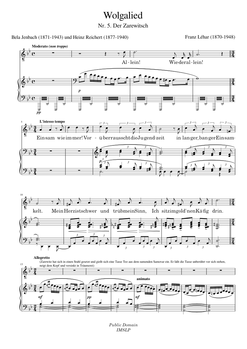 Der Zarewitsch. Nº5 (Wolgalied) – Franz Lehar Wolgalied (Der Zarewitsch ...