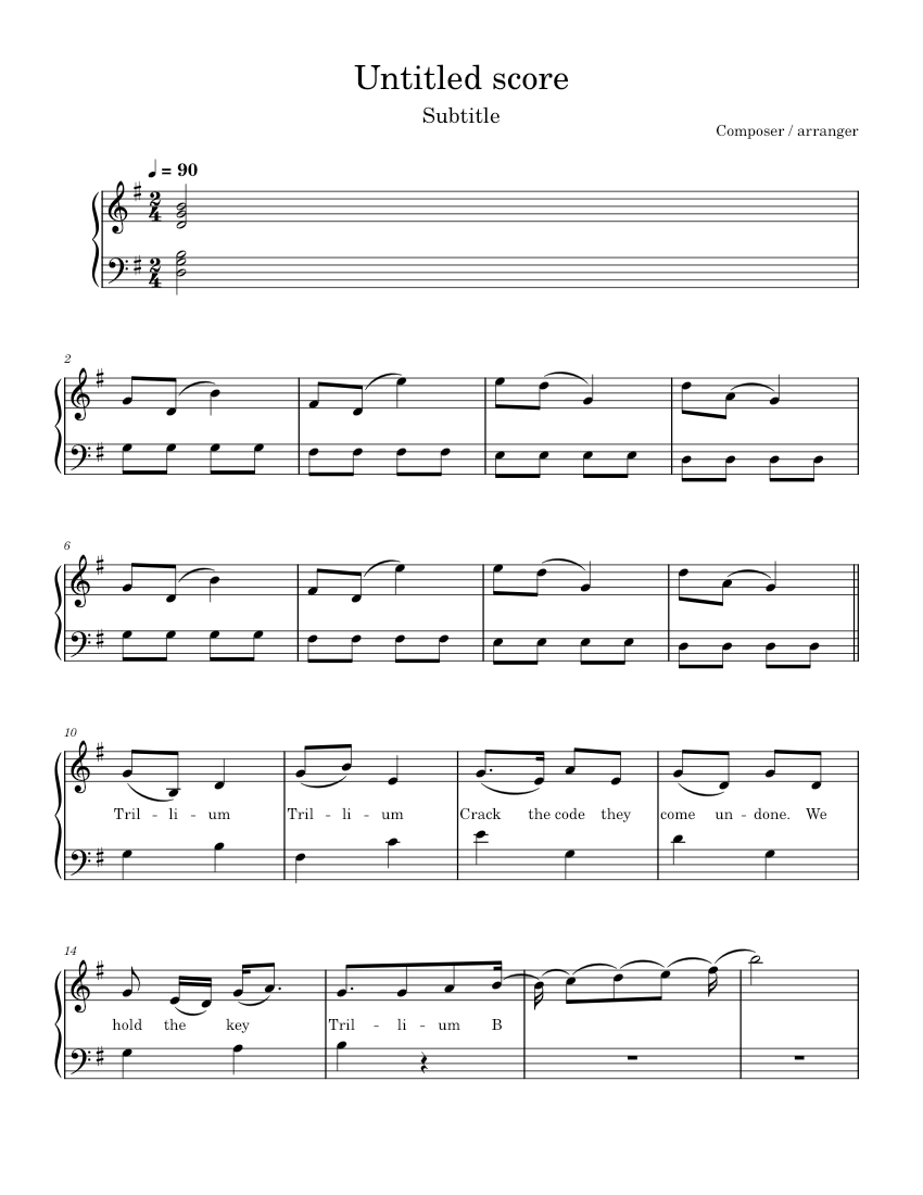Trillium – S3RL feat Sara Sheet Music for Piano (Solo) | MuseScore.com