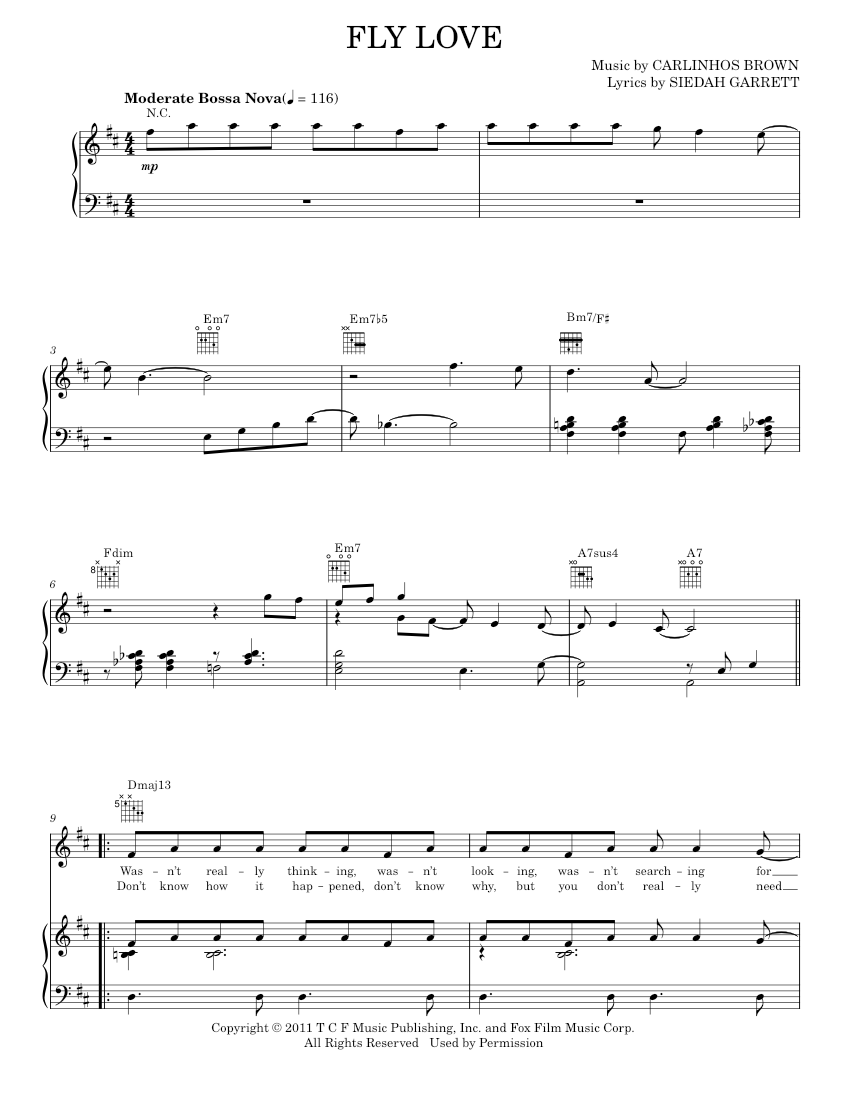 fly love Sheet music for Piano, Vocals by Jamie Foxx Official ...