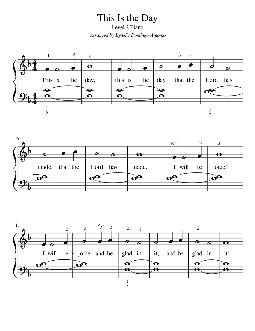 This Is the Day Sheet music for Piano (Solo) Easy | Musescore.com