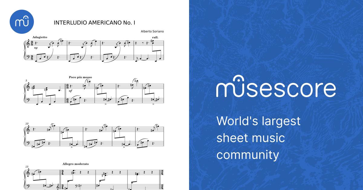Interludio Americano - Alberto Soriano Thebas Sheet music for Piano ...