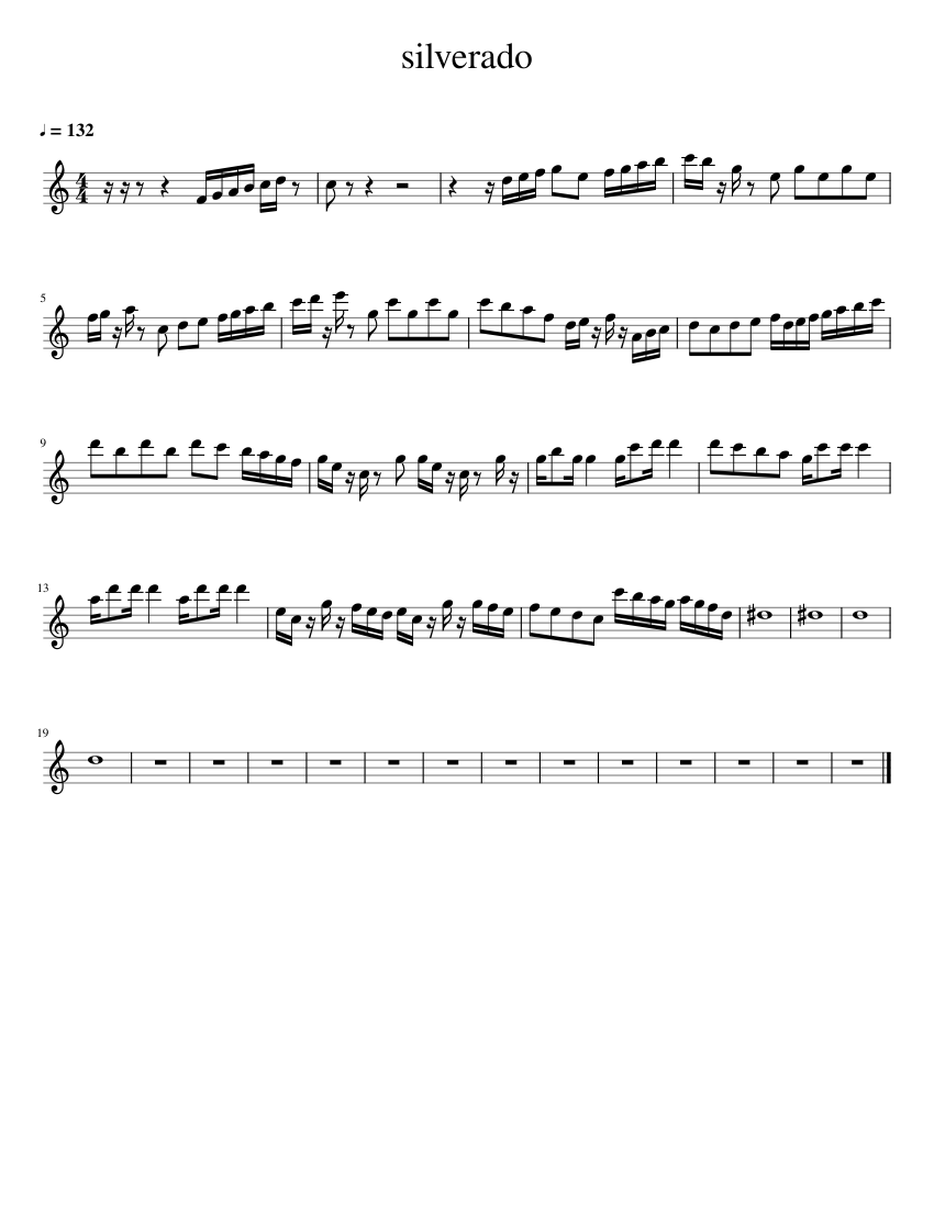 silverado Sheet music for Saxophone alto (Solo) | Musescore.com