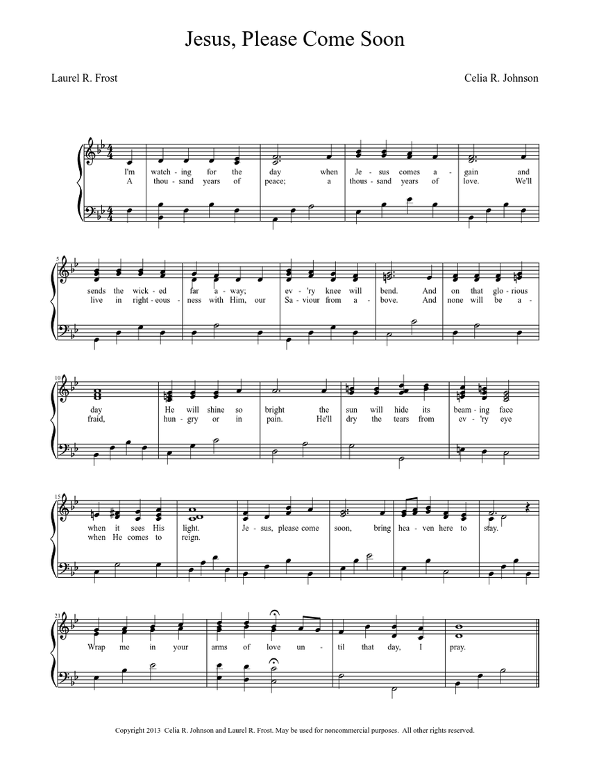 Jesus, Please Come Soon Sheet music for Piano (Solo) | Musescore.com