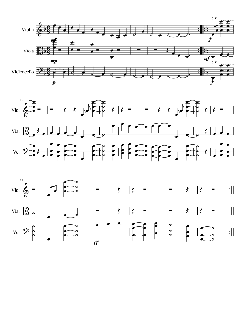 Aspirations Sheet music for Violin, Viola (String Duet) | Musescore.com
