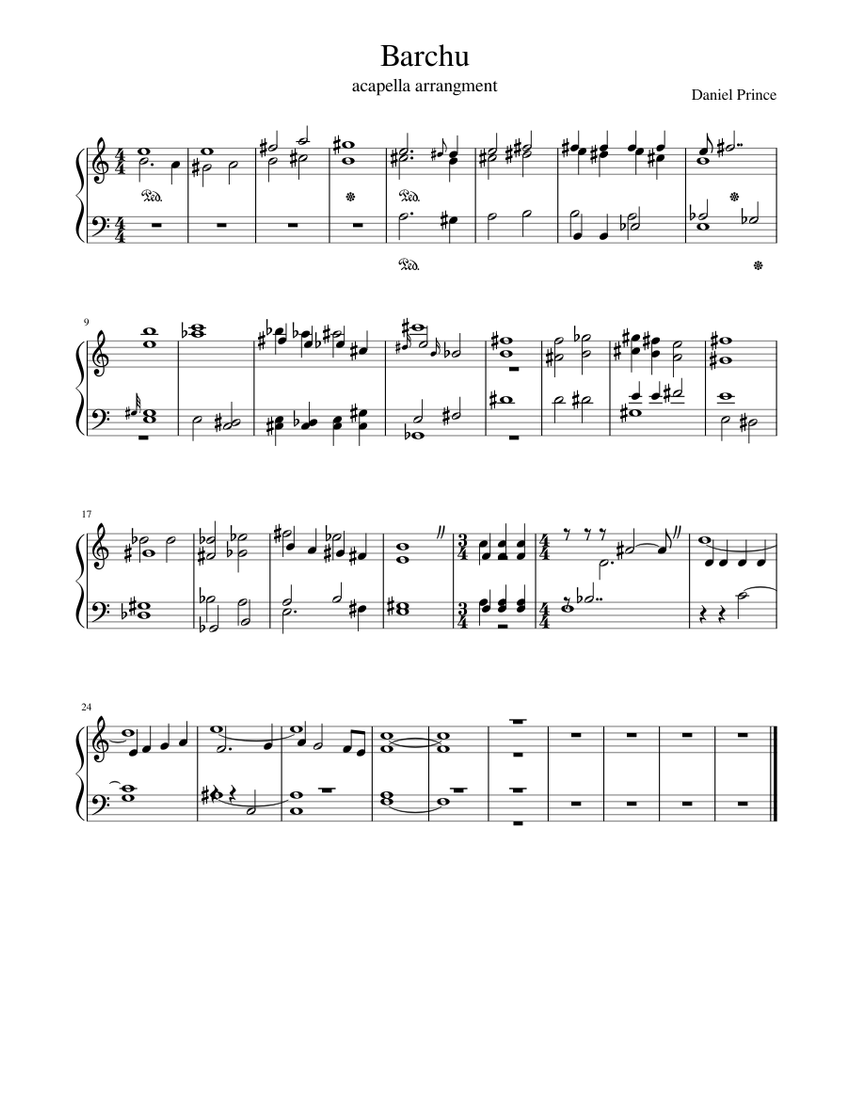 Barchu - Rosh Hashanah Sheet music for Piano (Solo) Easy | Musescore.com