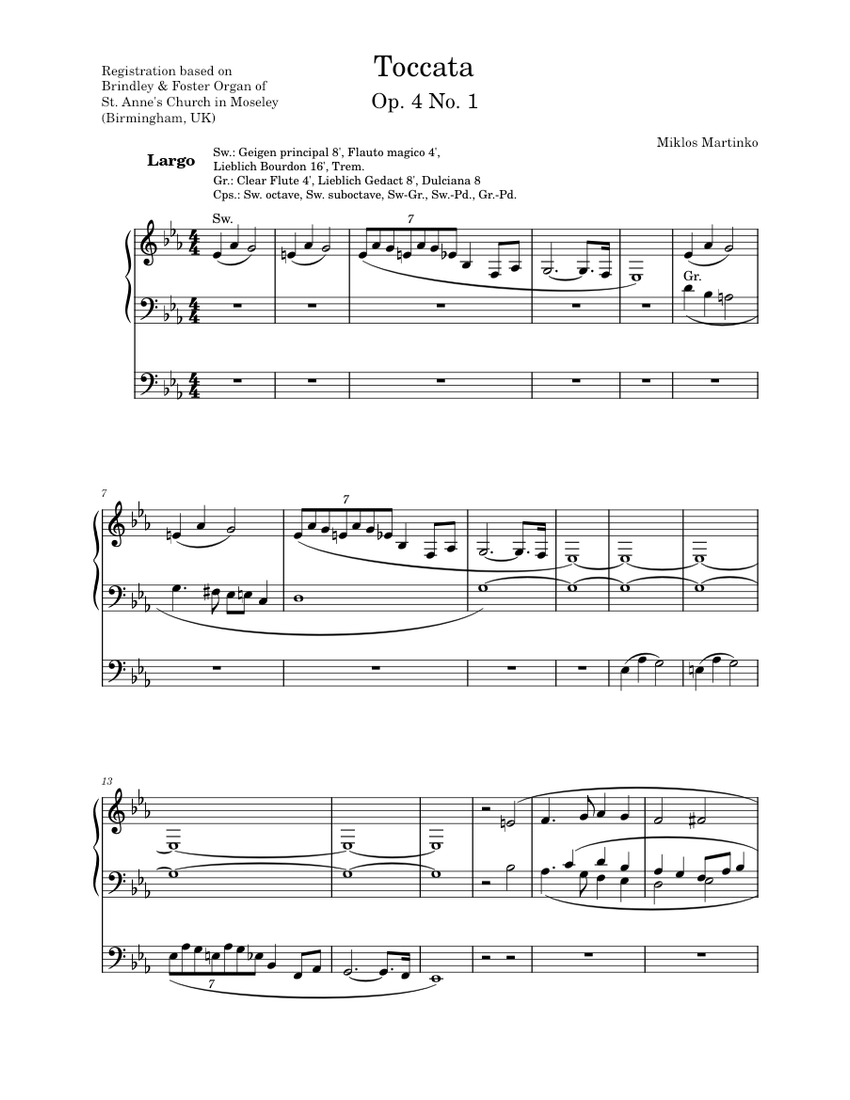 Toccata Sheet music for Organ (Solo) | Musescore.com