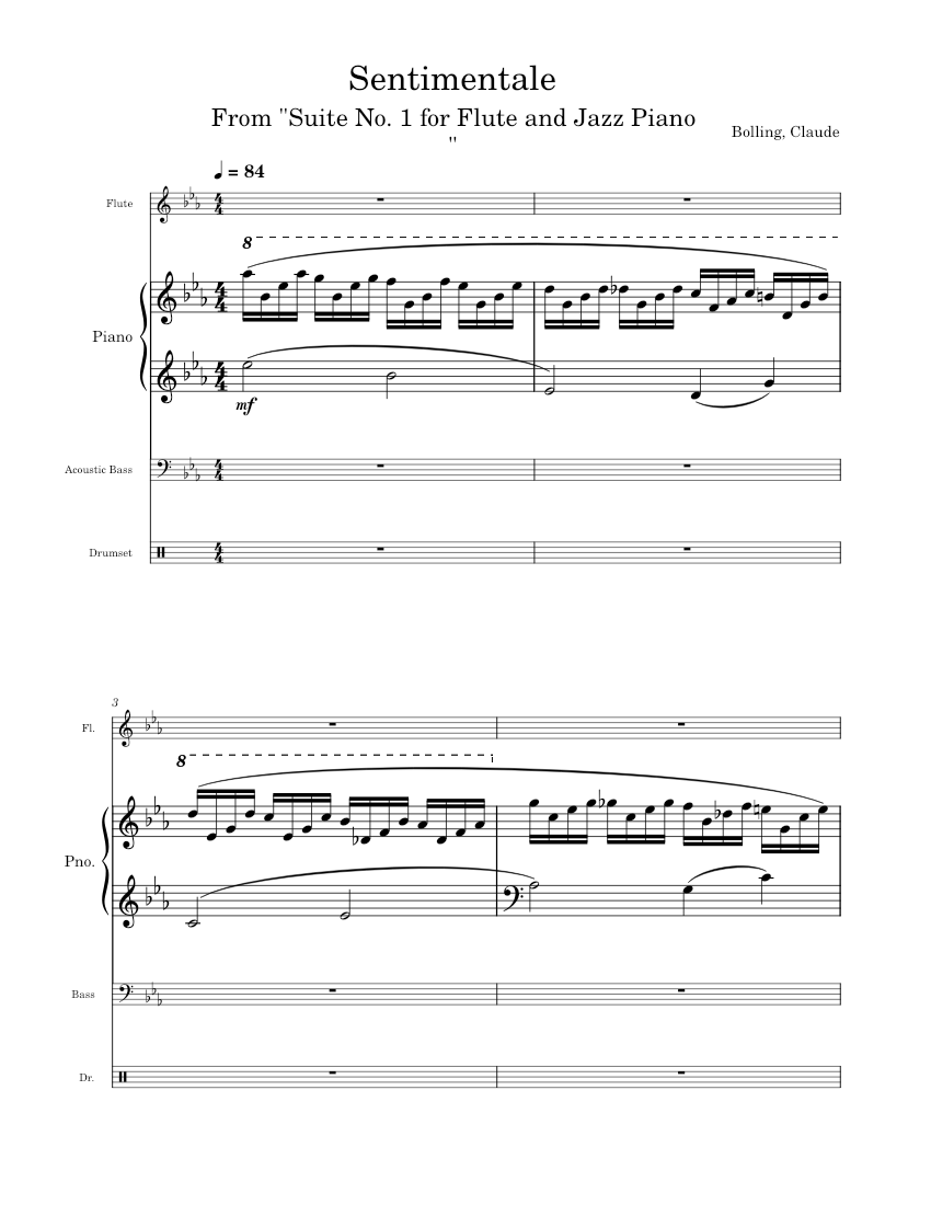 Sentimentale (from Suite No. 1 for Flute and Jazz Piano Trio) – Claude ...