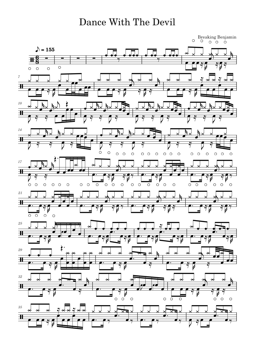 Dance with the devil – Breaking Benjamin | Drumset Sheet Music for Drum ...