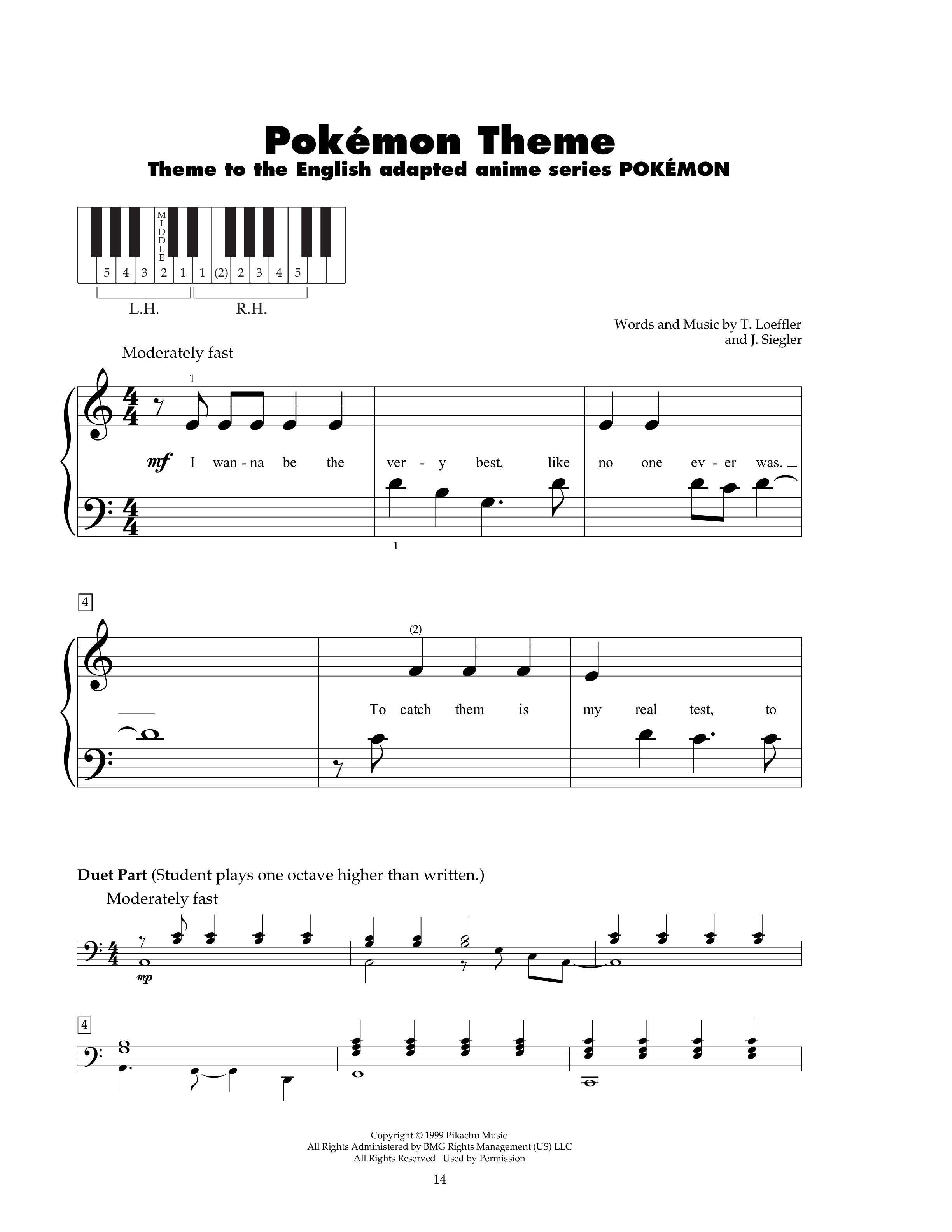 Play Official version of Pokemon Theme Sheet Music by J. Siegler for ...