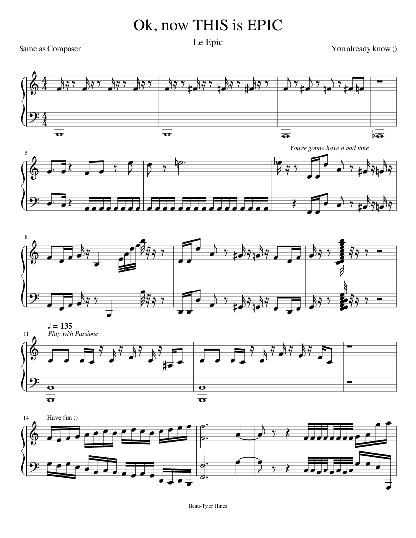 le epic Sheet music for Piano (Solo) | Musescore.com
