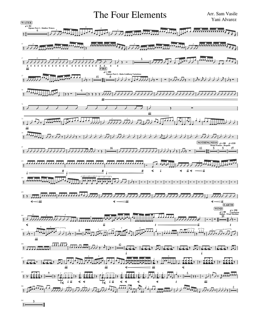 The Four Elements - Bass Drums Sheet music for Bass drum (Solo ...