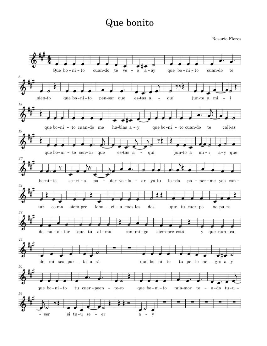 Que bonito Sheet music for Piano (Solo) Easy | Musescore.com