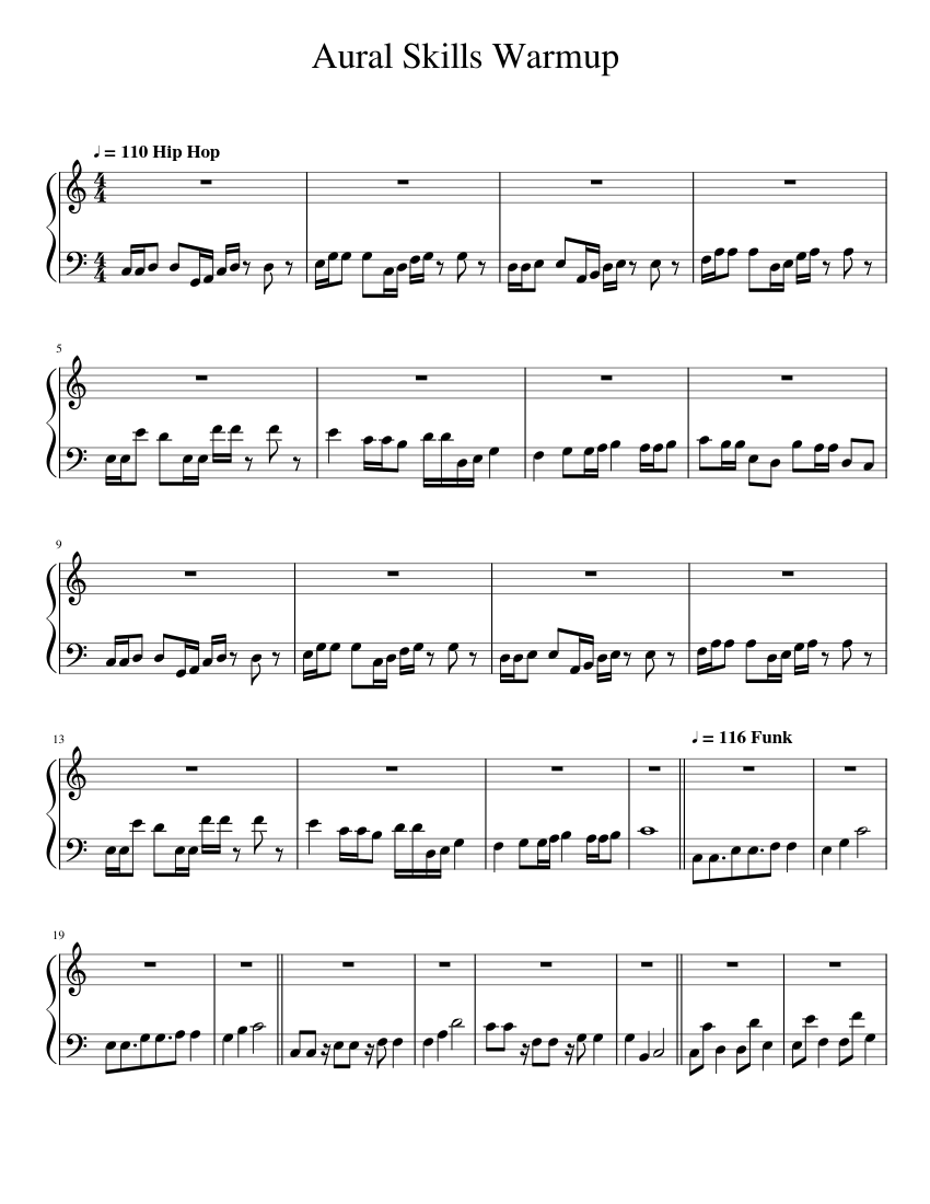 Aural_Skills_Warmup Sheet music for Piano (Solo) | Musescore.com