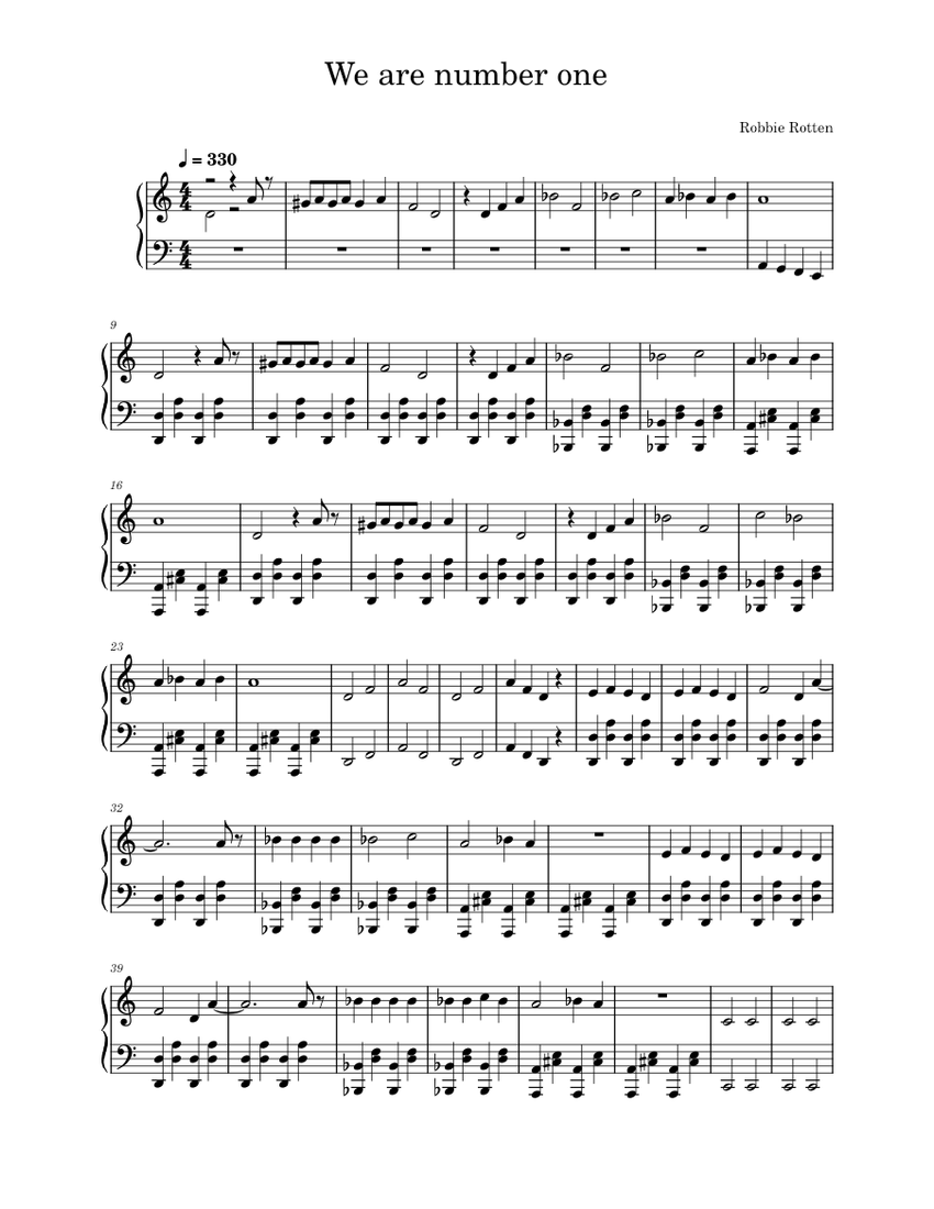 We are number one Sheet music for Piano (Solo) | Musescore.com