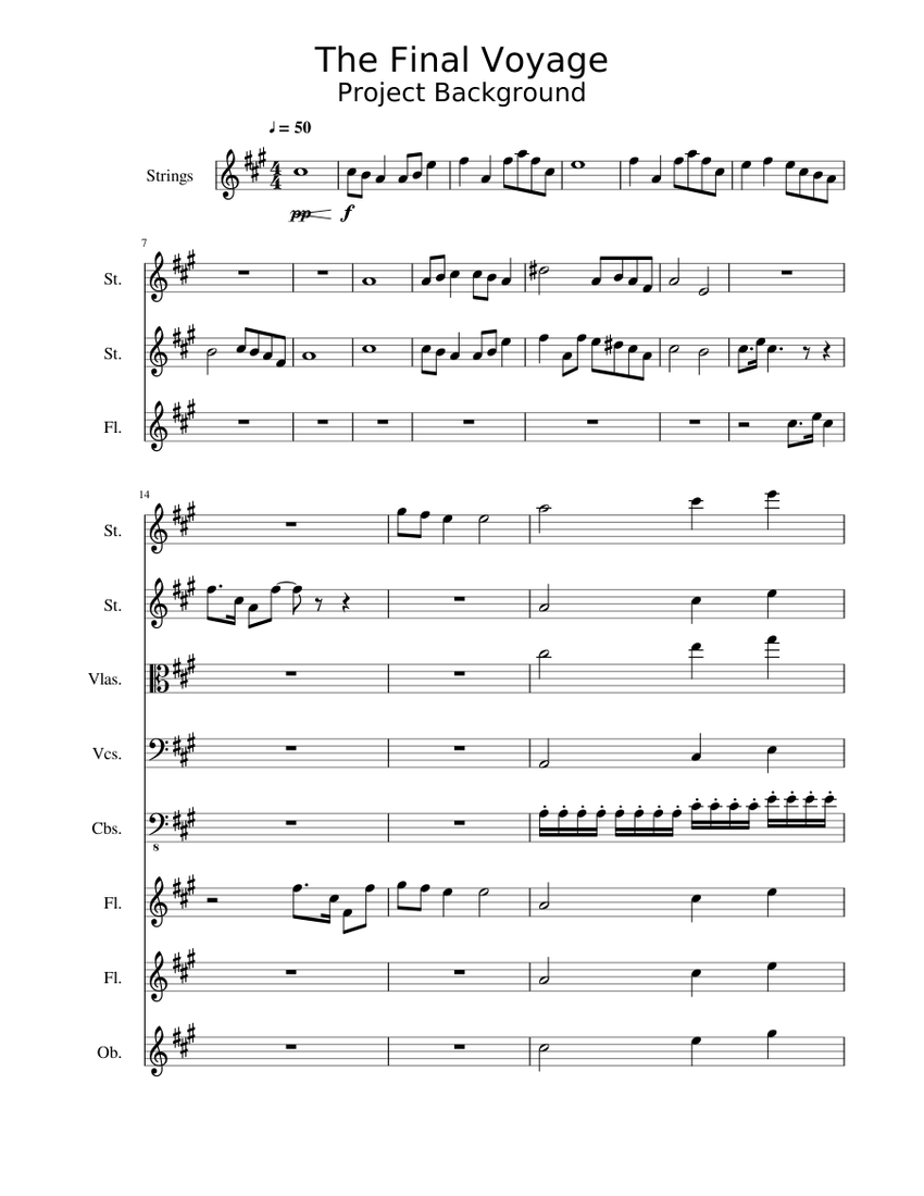 The Final Voyage Sheet music for Flute, Oboe, French horn, Marimba ...