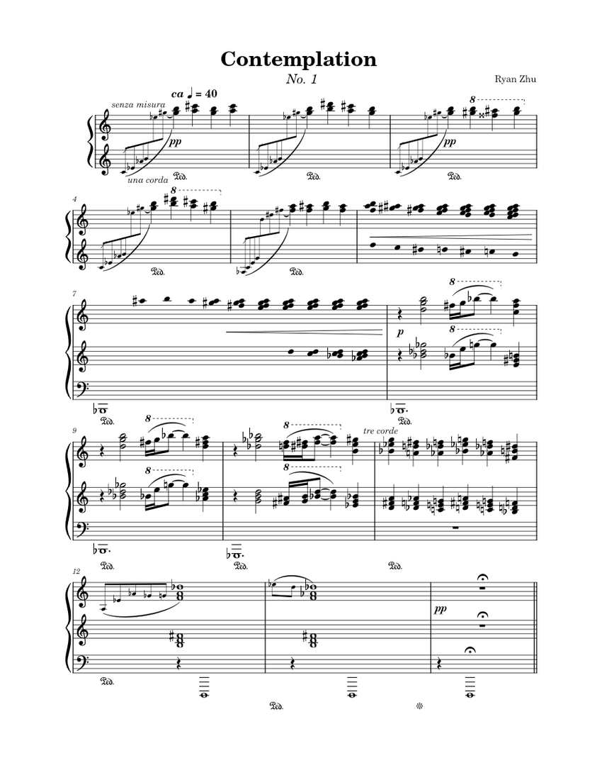 Contemplation No. 1 Sheet music for Piano (Solo) | Musescore.com