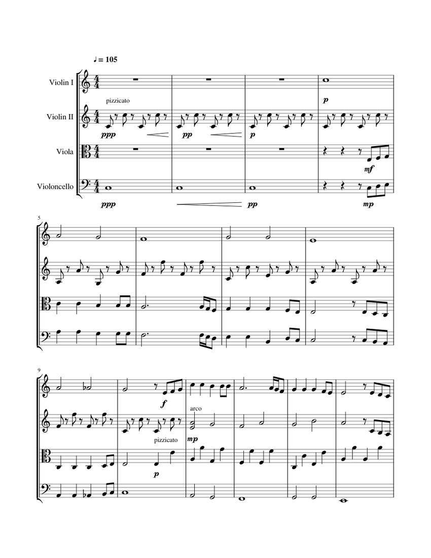 Falling away with you - Muse Sheet music for Violin, Viola, Cello ...