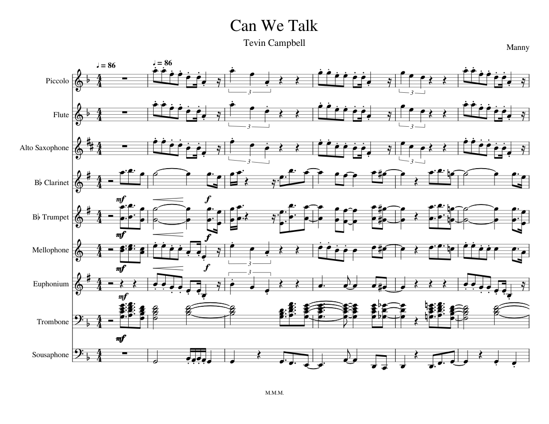 Can We Talk Sheet Music for Trombone, Euphonium, Mellophone, Flute piccolo & more instruments ...