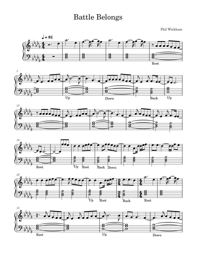 Battle Belongs – Phil Wickham Sheet music for Piano (Solo) Easy | Musescore.com