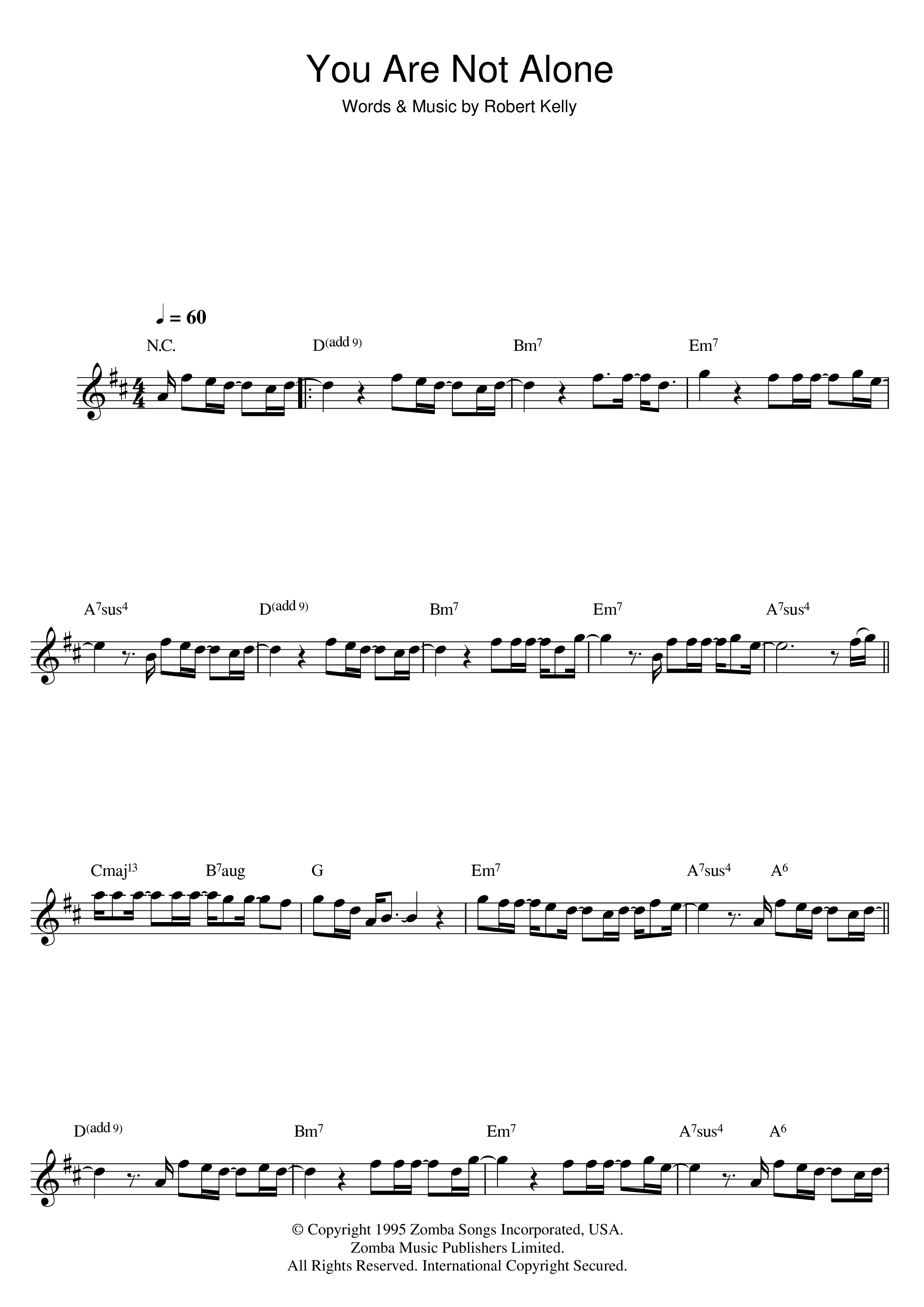 Play Official version of You are not alone Sheet Music by Michael ...