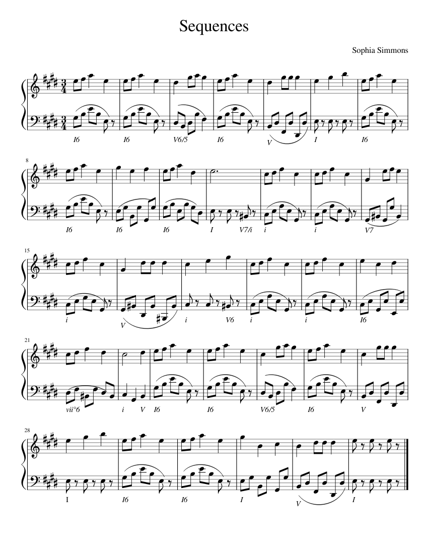 Sequences Sheet music for Piano (Solo) Easy | Musescore.com