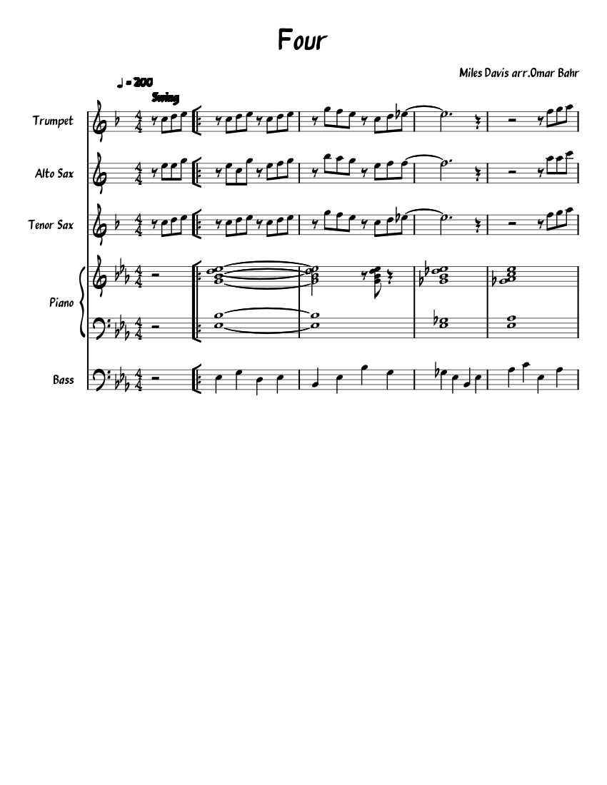 Four - piano tutorial