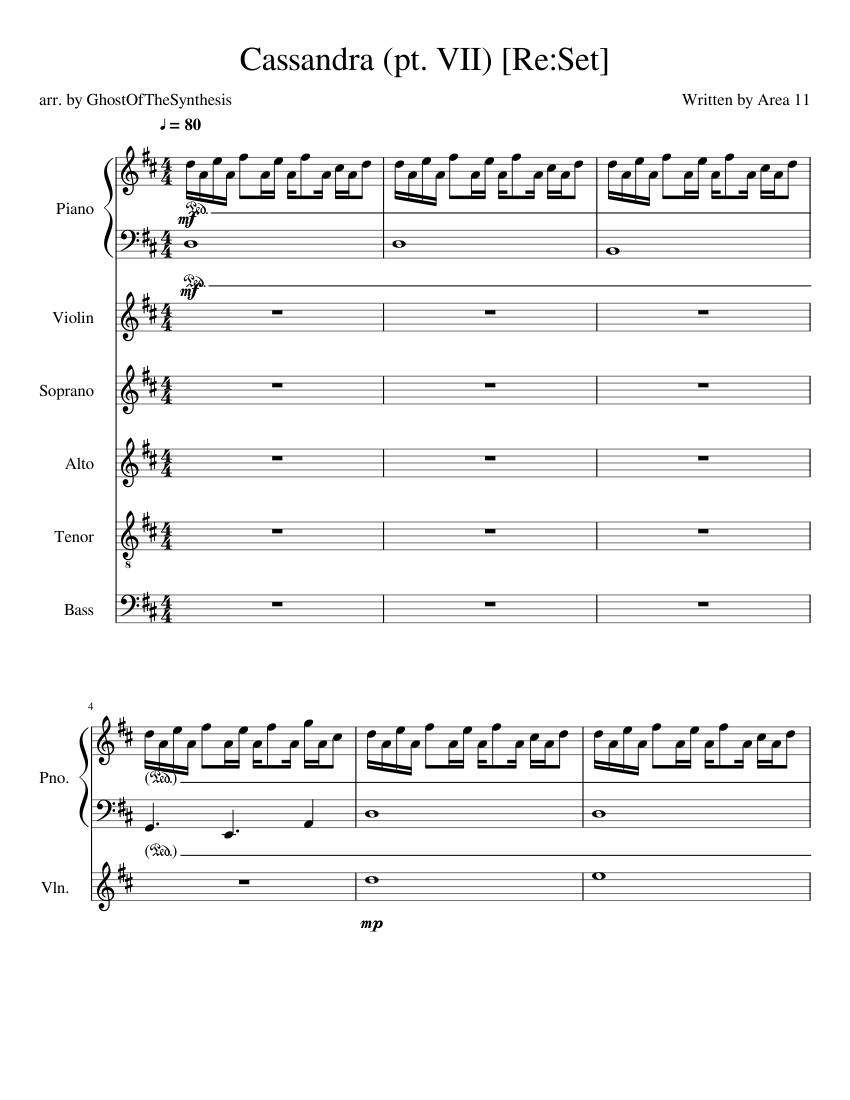 Cassandra (pt. VII) [Re:Set] Sheet music for Piano, Soprano, Alto ...