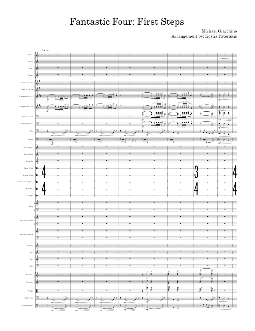 The Fantastic Four: First Steps Suite - Michael Giacchino Sheet Music ...